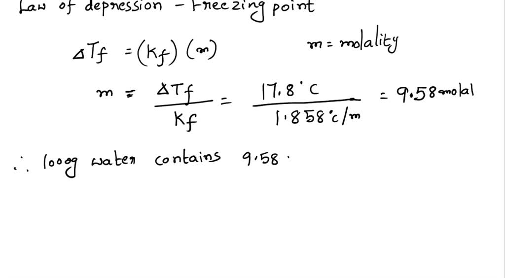 Equal masses of ethylene glycol (C2H6O2) and water are mixed. What is ...