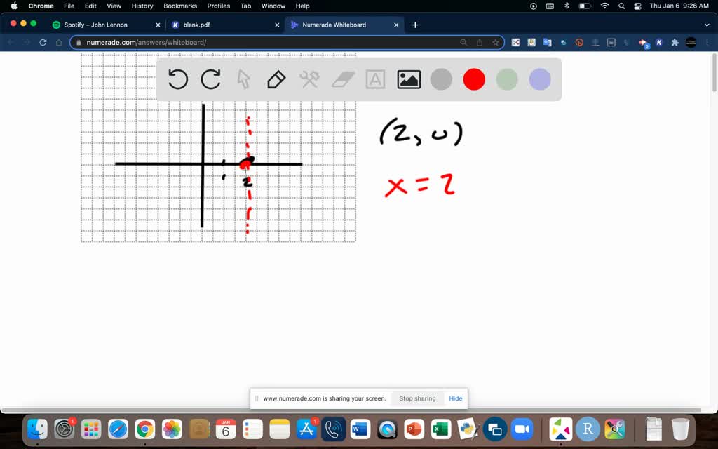 SOLVED: Write equations for the vertical and horizontal lines passing through the point (2, 0 ...