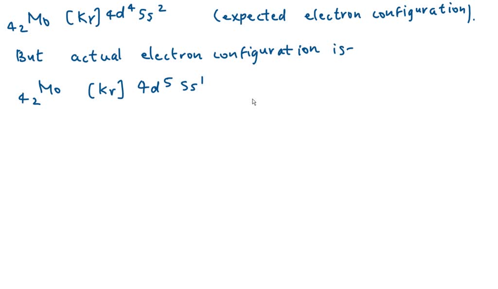 Mo Has An Anomalous Electron Configuration Write The Observed Electron