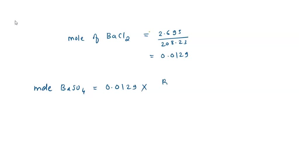 SOLVED: Barium chloride reacts with sodium sulfate to form the insoluble compound, barium ...