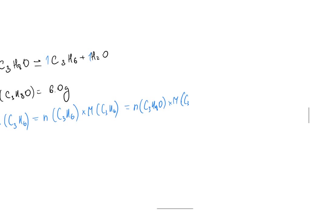 SOLVED: How many grams of water, H2O, and propene, C3H6, can be formed ...