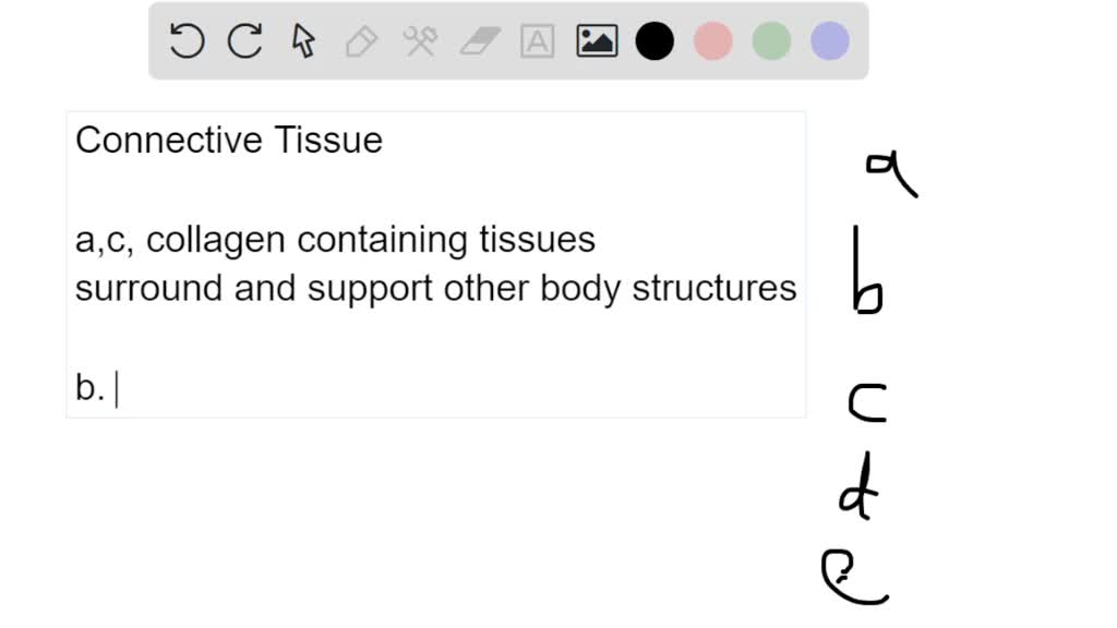SOLVED: Functions of connective tissues include a. forming a framework ...