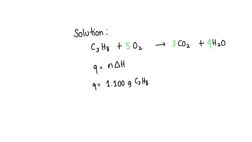 SOLVED: The complete combustion of propane, C3H8(g), is represented by ...