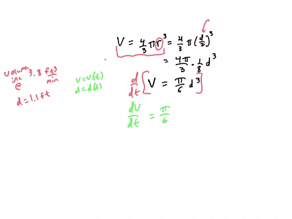 SOLVED: A spherical balloon is being inflated with the volume ...