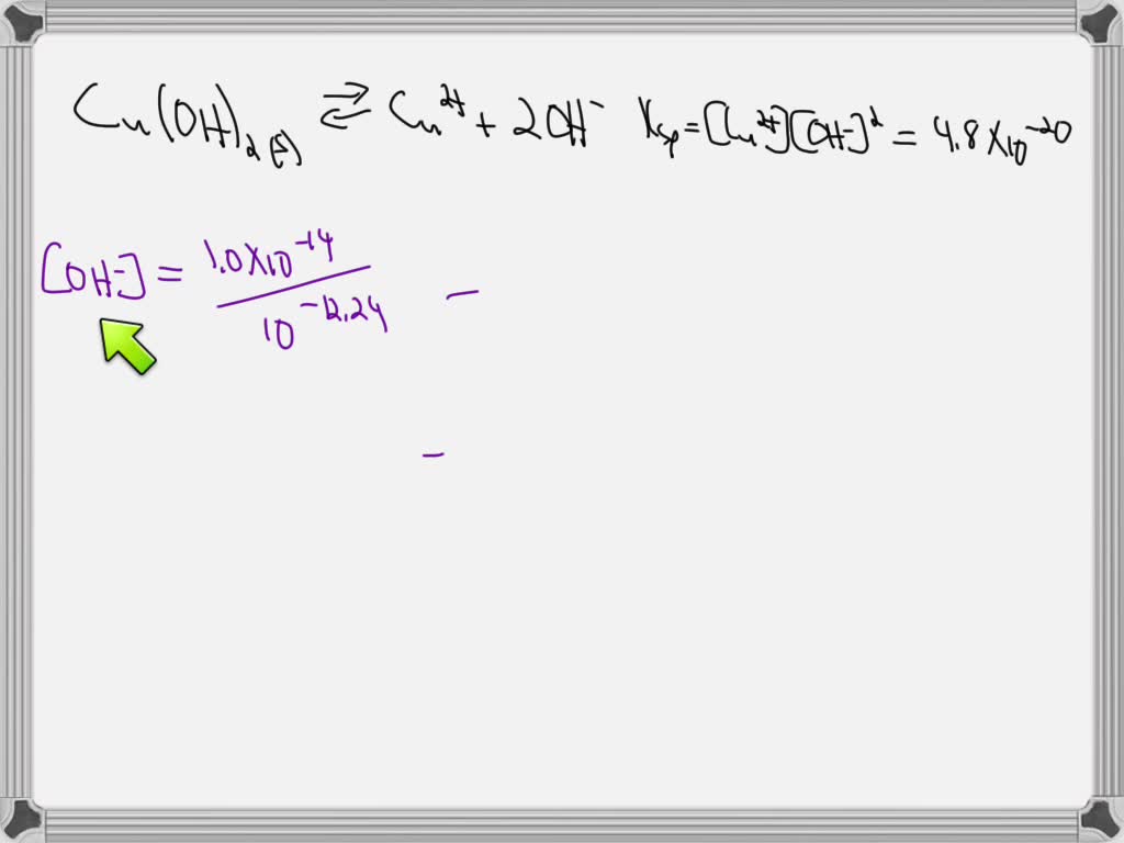 SOLVED: The solubility product of Cu(OH)2 is 4.8 x 10^-20. Calculate ...
