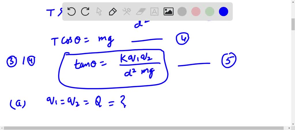 SOLVED: Two identical pith balls hanging from strings are each touched ...