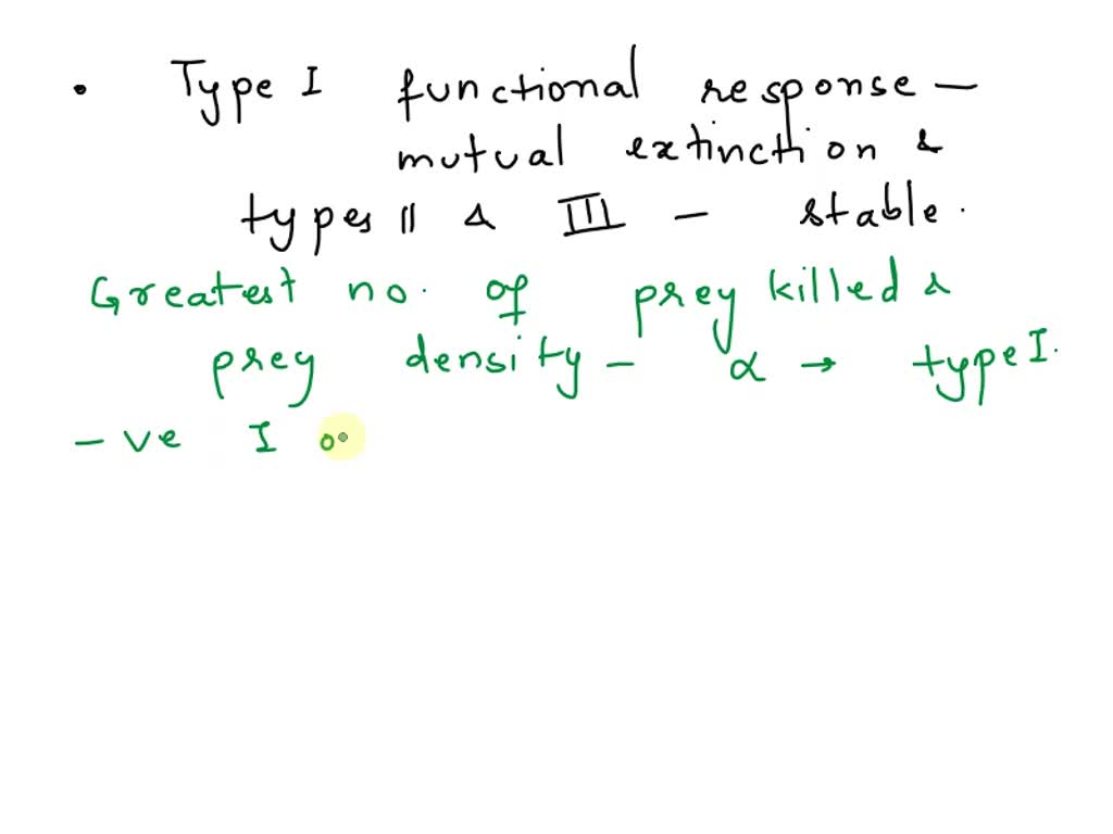 SOLVED: Why do Type I functional responses typically lead to mutual ...
