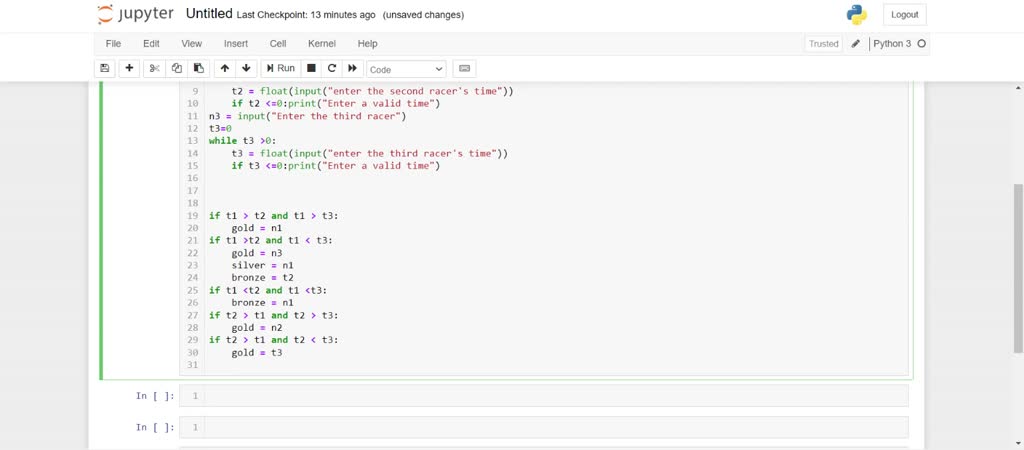Solved Create A Python Program That Prompts A User To Enter The Names And Finish Times Of Three
