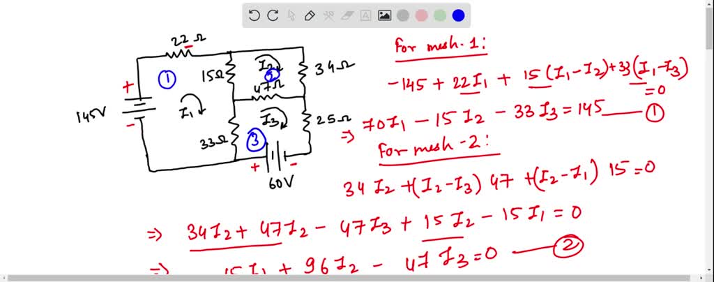 SOLVED: VII. PROBLEMS: 1. For the circuit shown, find the mesh currents ... SOLVED: VII. PROBLEMS: 1. For the circuit shown, find the mesh currents ...