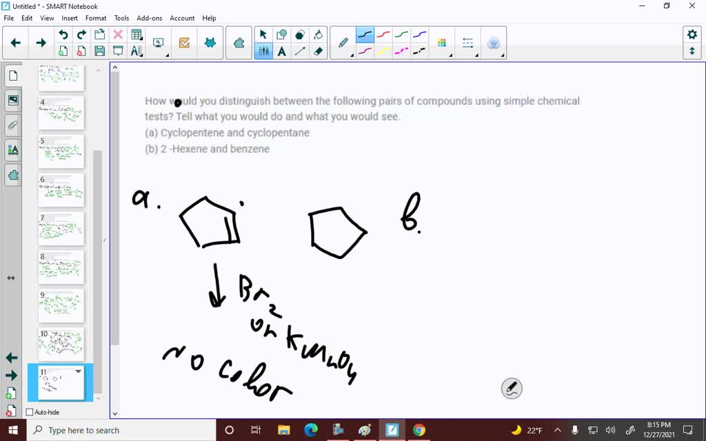 SOLVED: How wauld you distinguish between the following pairs of compounds using simple chemical ...