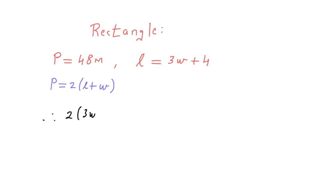 A rectangle's width is one-third its length, and its perimeter is 120m ...
