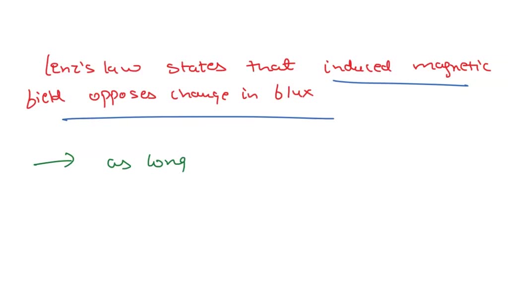 SOLVED: Lenz's law states that an induced magnetic field in a conductor ...
