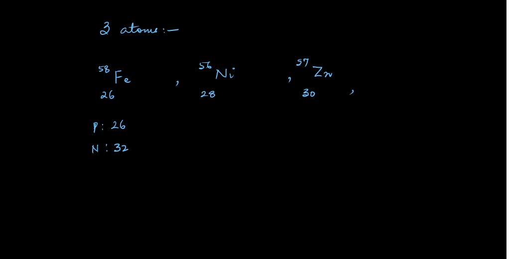 SOLVED: Consider 3 atoms: iron-58, nickel-56, and zinc-57. Which atom ...