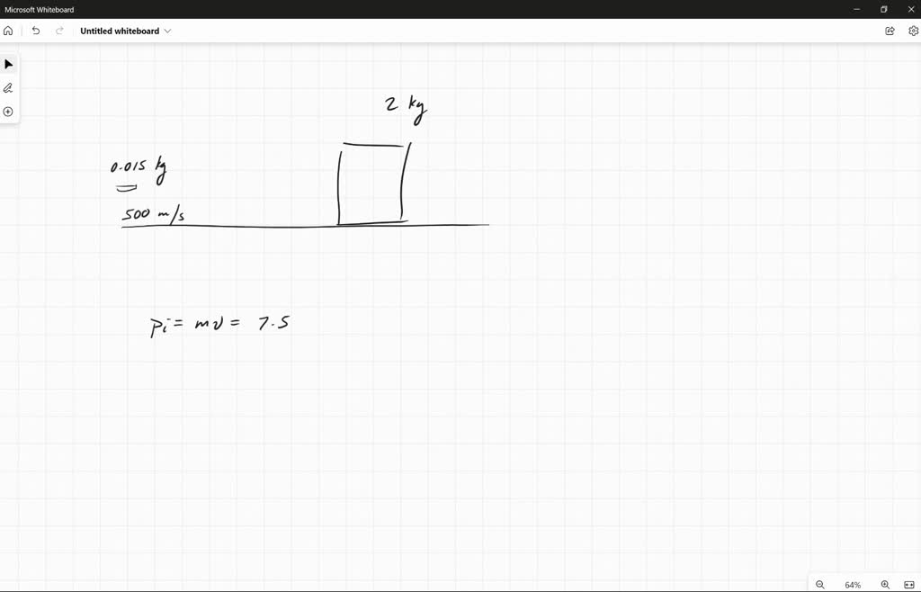 SOLVED: A 0.015 kg bullet is fired at a 2 kg block initially at rest. The bullet, moving with an ...
