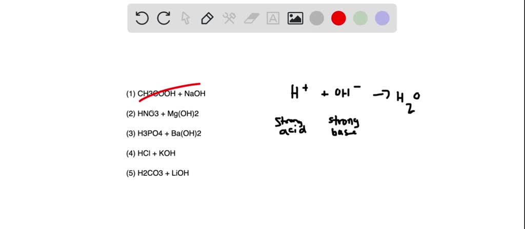 SOLVED: Consider the neutralization reactions between the following acid-base pairs in dilute ...