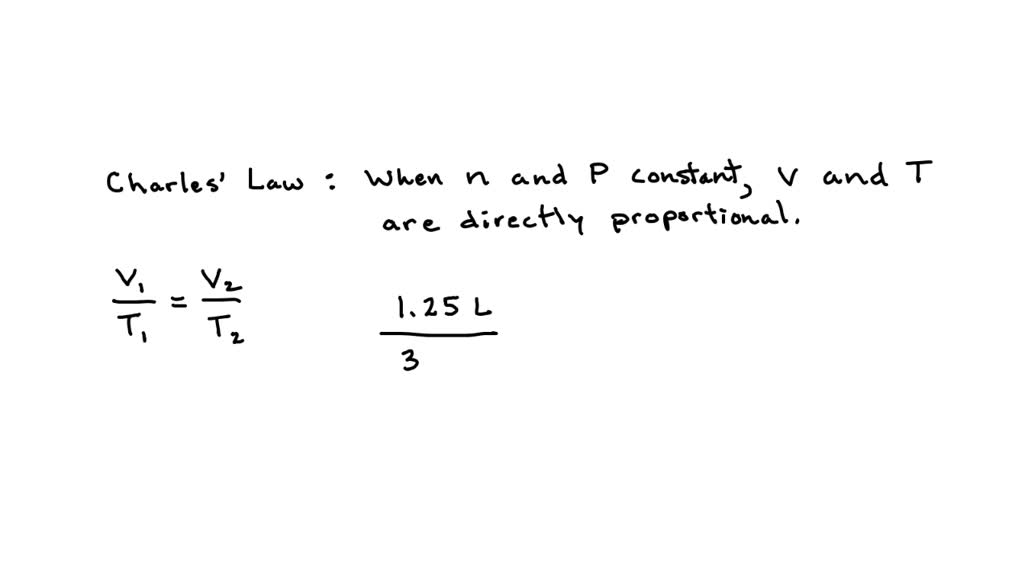 We can use the Charles' law formula to predict the volume (V2) or ...