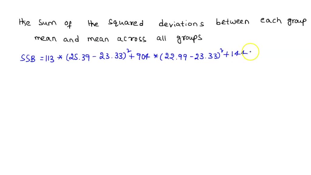SOLVED: 1. What does the between-group sum of squares measure? The sum ...