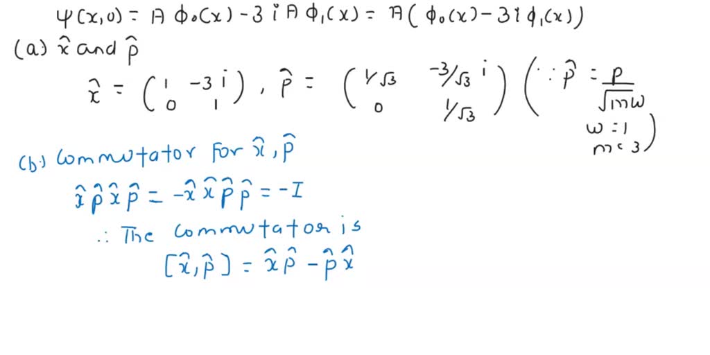 SOLVED: a Derive the density matrix p for a one-dimensional harmonic oscillator in the momentum ...
