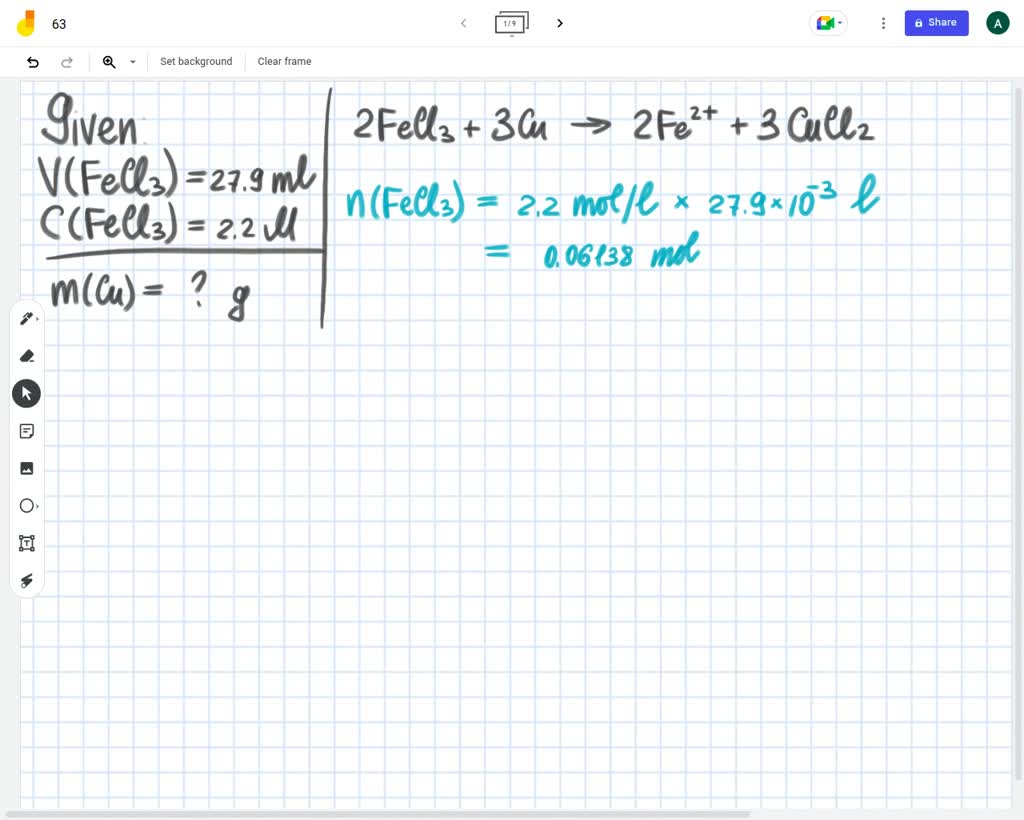 SOLVED: In a reaction between copper metal and aqueous iron (III ...