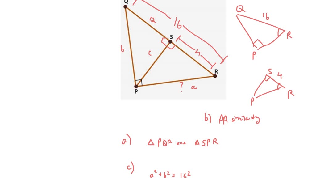 'Please help! Need answer ASAP! In the given triangle PQR, angle P is 90* and segment PS is ...