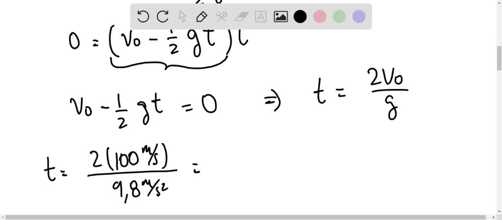 SOLVED: A projectile is fired straight upward with an initial velocity of 100 m/s from the top ...