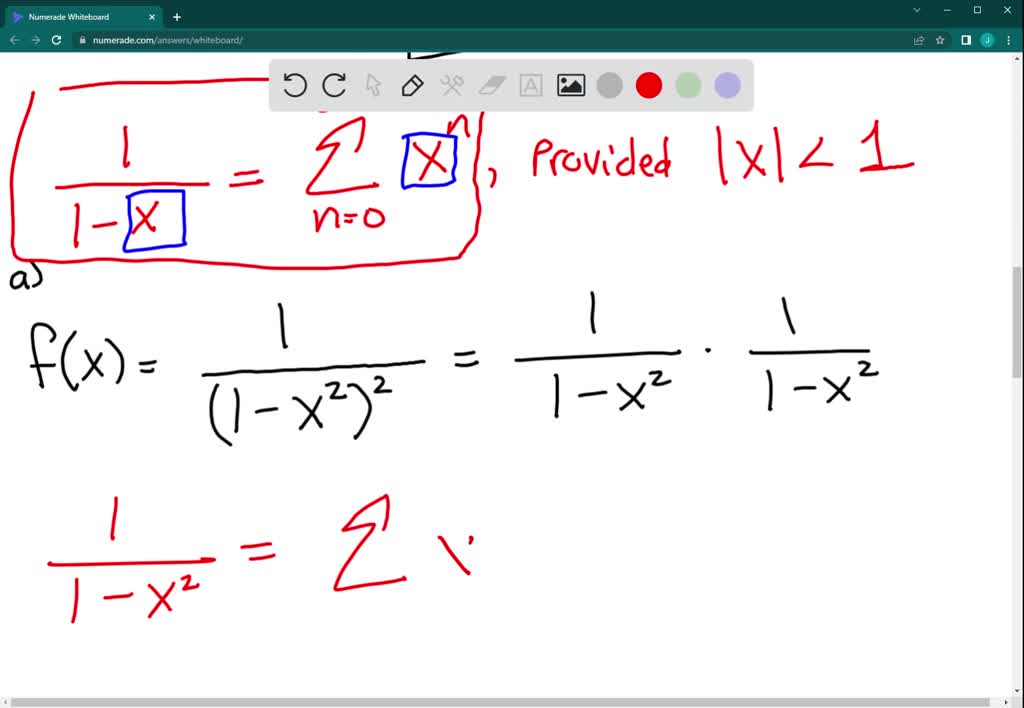 SOLVED: Assume each of the following functions has a power series expansion. Determine the ...