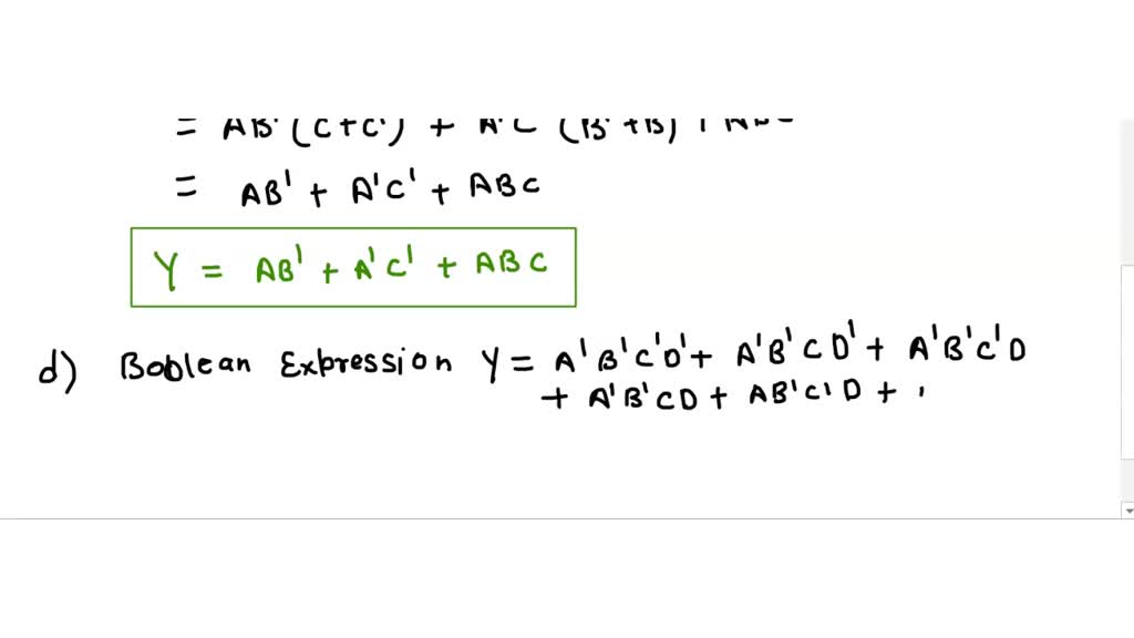 Solved Exercise 2 2 Write Boolean Cquation In Sum Of Products 2 81