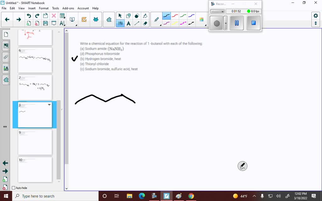 SOLVED: 'Give equations for the following reactions and name the ...
