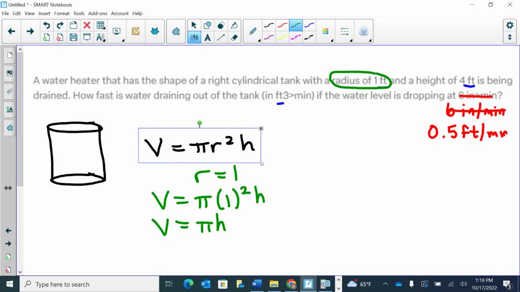 SOLVED: A water heater that has the shape of a right cylindrical tank ...