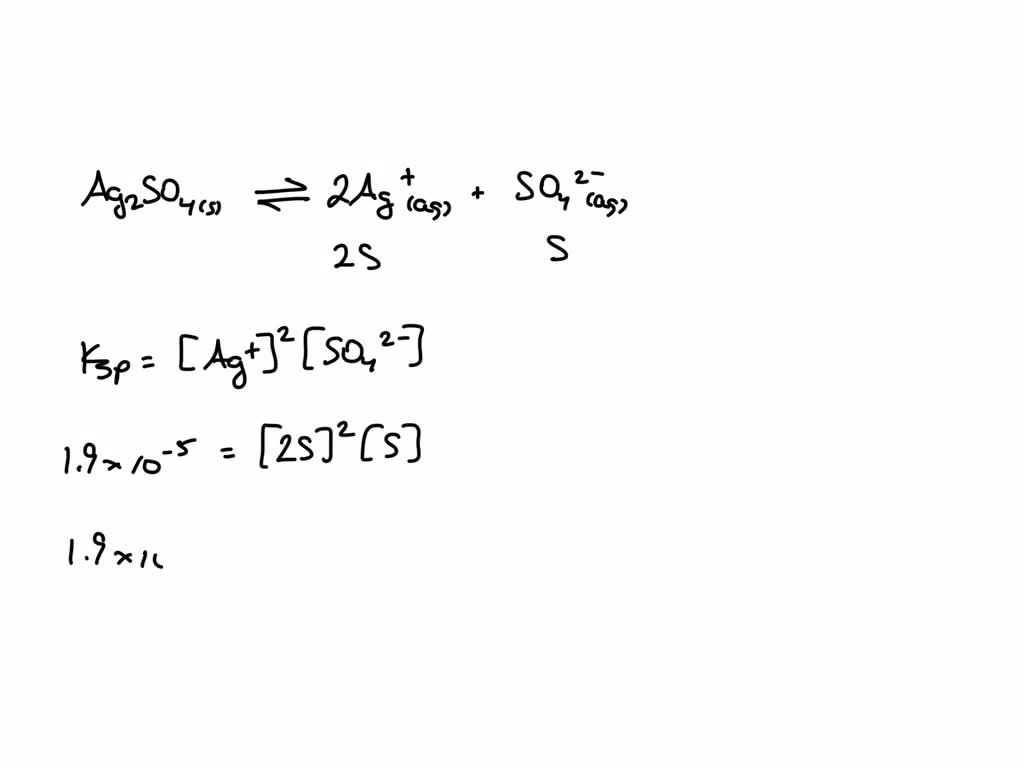 SOLVED: Calculate the molar solubility of Ag2SO4 when dissolved in ...
