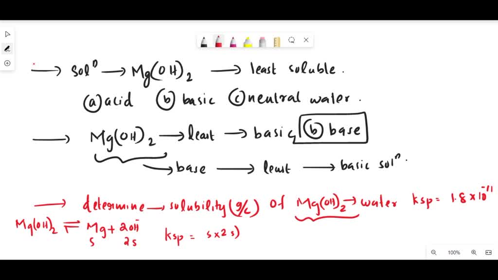 SOLVED:1.7 The correct expression for solubility product Of magnesium ...