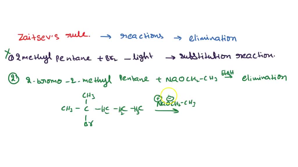SOLVED: Following Zaitsev rule for elimination reaction, name major ...