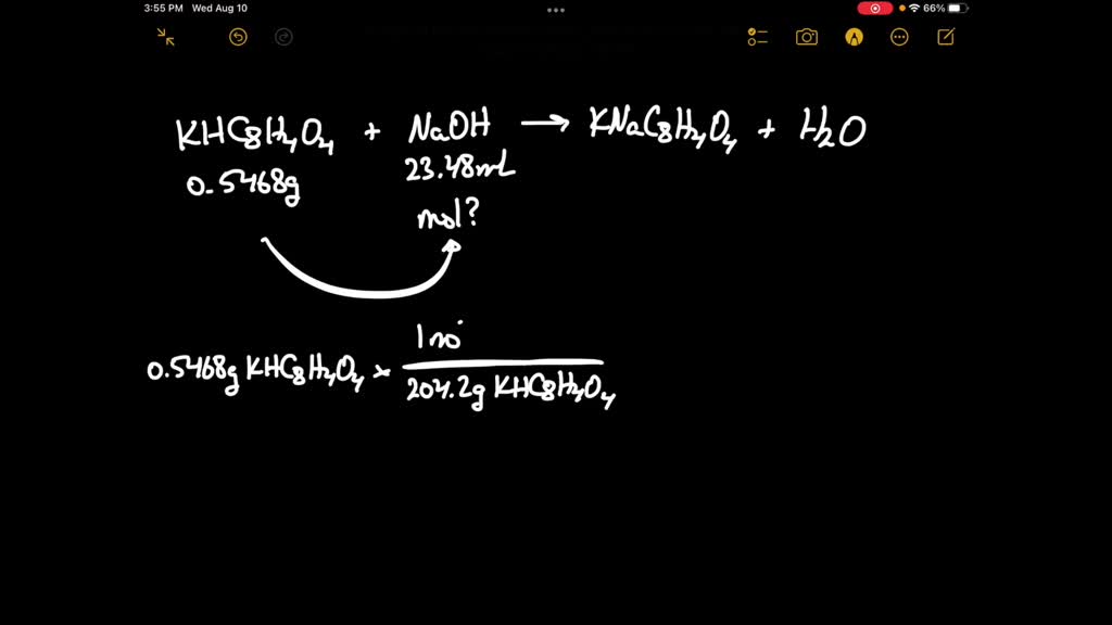 SOLVED: A student finds that 12.34 mL of a NaOH solution is needed to ...