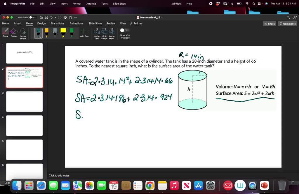 SOLVED: A covered water tank is in the shape of a cylinder. The tank ...