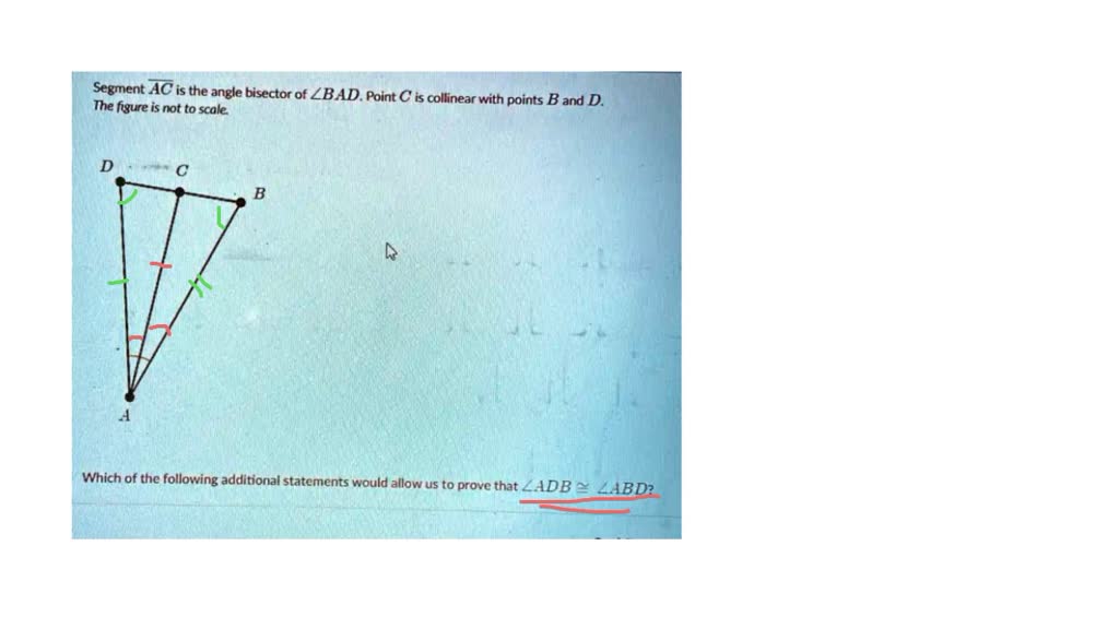 VIDEO solution: Segment AC is the angle bisector of LABD. Point C is ...