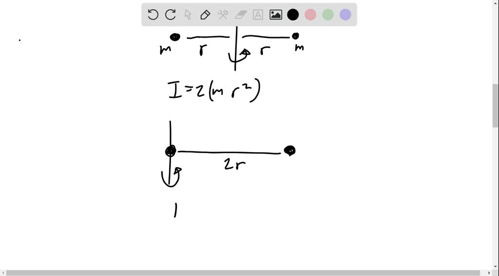 Two identical uniform solid spheres are attached by a solid uniform thin rod as shown in the ...
