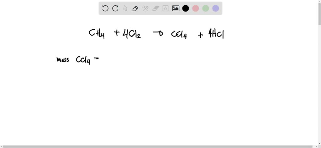 SOLVED: Consider the following reaction: What mass of CCl4 is formed by ...