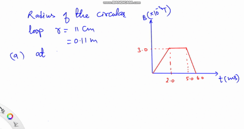 the magnetic field through a circular loop of radius r11cm varies with ...