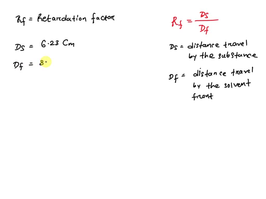 SOLVED: Find the Rf values for the yellow, Rf= Blank 1() and cyan, Rf= Blank 2() pigments from ...