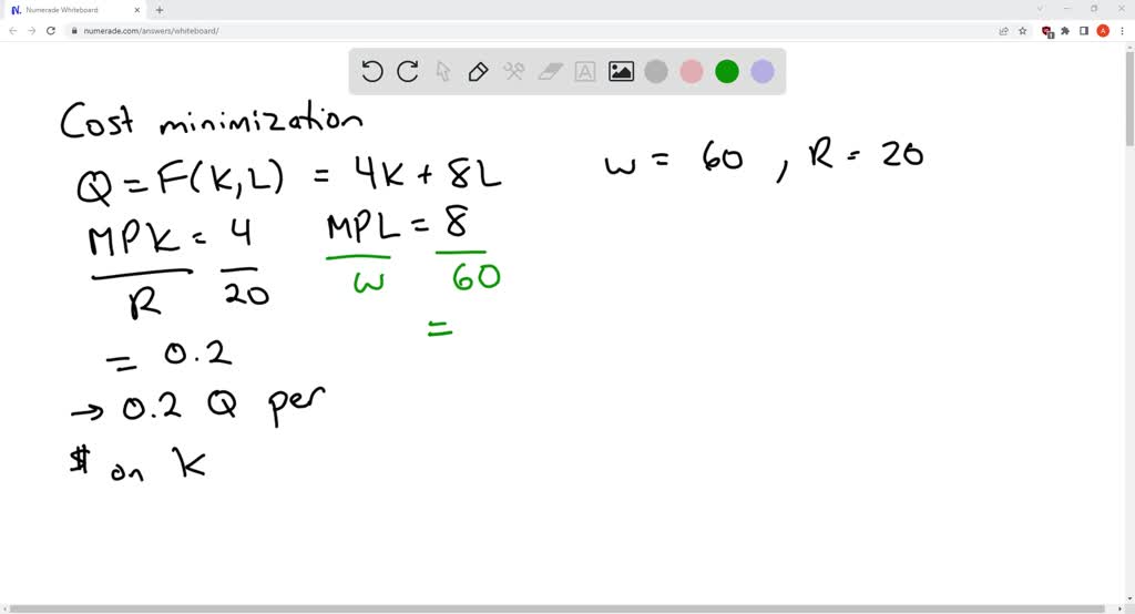 Solved A Firm Produces Output According To The Production Function Q F K L 4k 8l If The