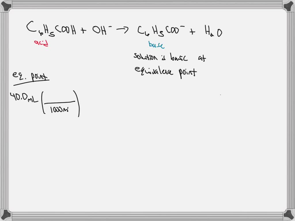 SOLVED: Benzoic acid, C6H5COOH, dissociates in water as shown in the ...