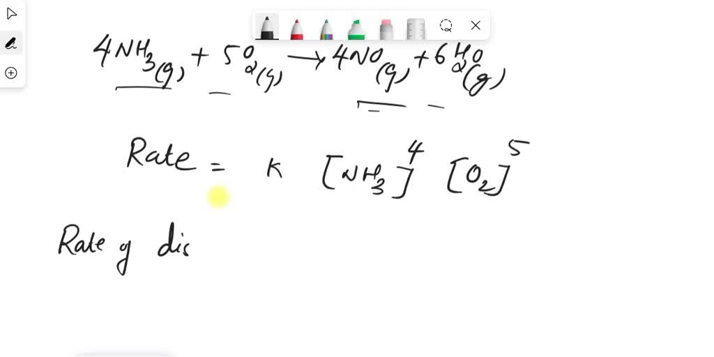 SOLVED: Write the reaction rate expressions for the reaction below in terms of the disappearance ...