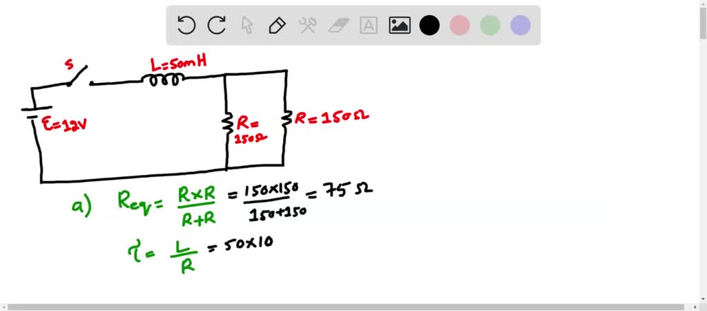 SOLVED: a) The characteristic time constant for the circuit: b) What is the current in the ...