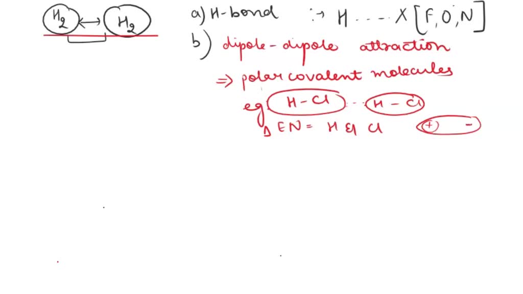 SOLVED: The main type of attractive forces between molecules of ...