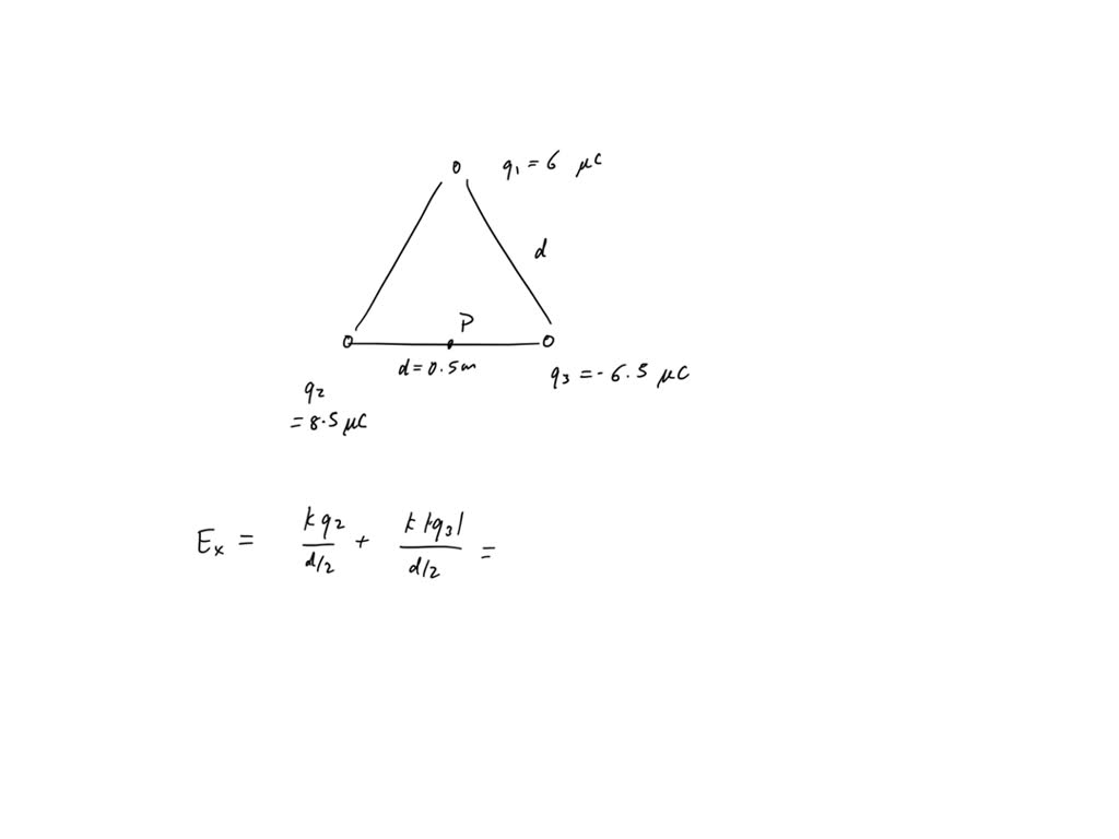 SOLVED: Three charges are at the corners of an equilateral triangle as shown in the figure below ...