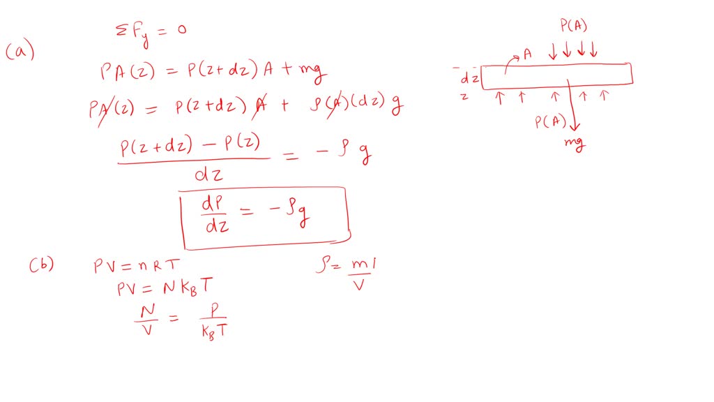 SOLVED: (a) Consider a horizontal slab of air whose thickness (height ...