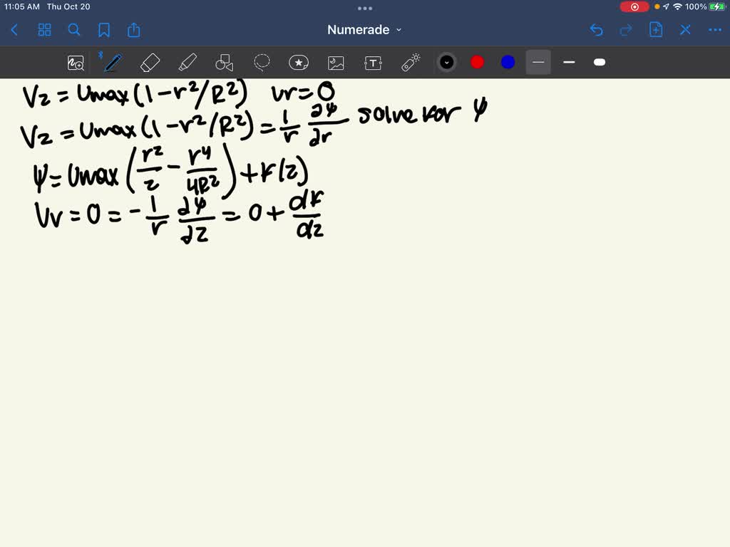 SOLVED: For the fully developed laminar-pipe-flow solution of Prob. 4.34, find the axisymmetric ...