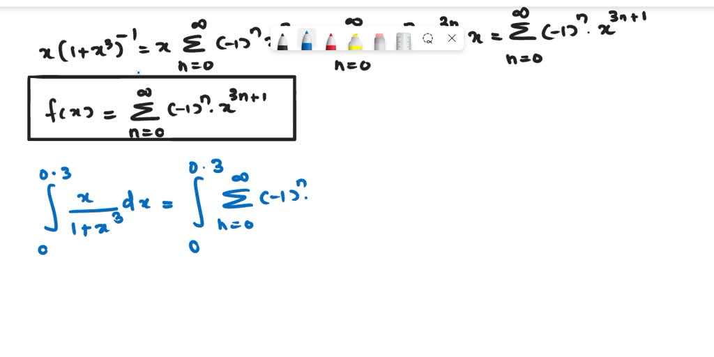 SOLVED: Find the Maclaurin series for f(c) = 1 + and use it to approximate the integral" correct ...