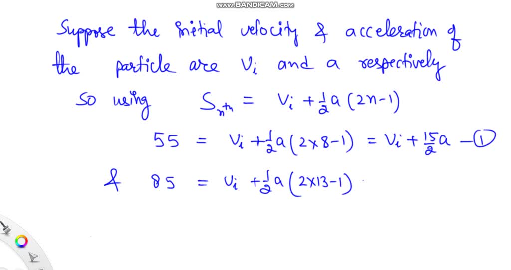 SOLVED: determine the initial velocity and acceleration of a particle travelling with uniform ...