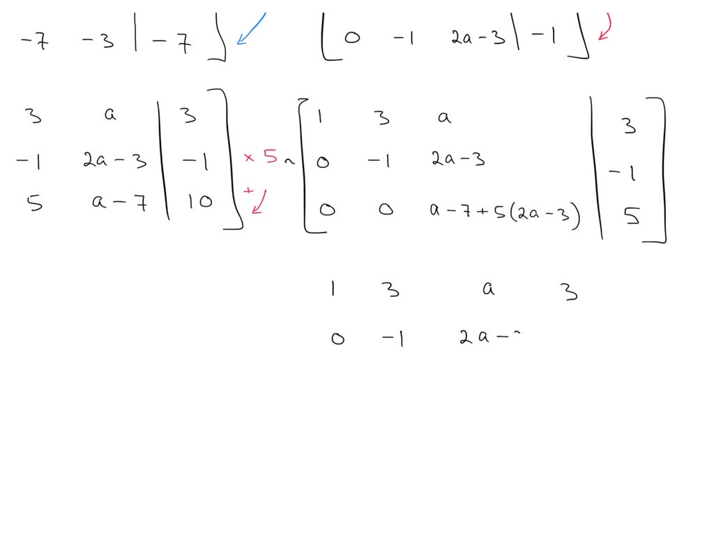 SOLVED: Determine the values of a for which the following system of ...